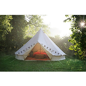Outdoor Luxury Glamping Bell Tents for Boutique Camping and Occasional Family Camping Trips and Festivals and Human shelter for inhabiting or Leisure(Dia. 5meters)