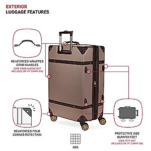 SwissGear 7739 Hardside Luggage Trunk with Spinner Wheels, Blush, 2-Piece Set (19/26)
