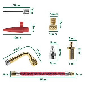 Create idea 12 Pcs Bike Ball Air Pump Accessory Sports Inflate Needle Nozzle Adapter Kit for Bicycle Football Inflatable Toys Air Mattress
