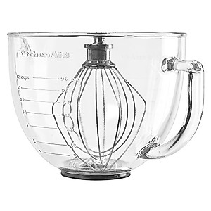 KitchenAid 5-Qt. Tilt-Head Glass Bowl with Measurement Markings & Lid