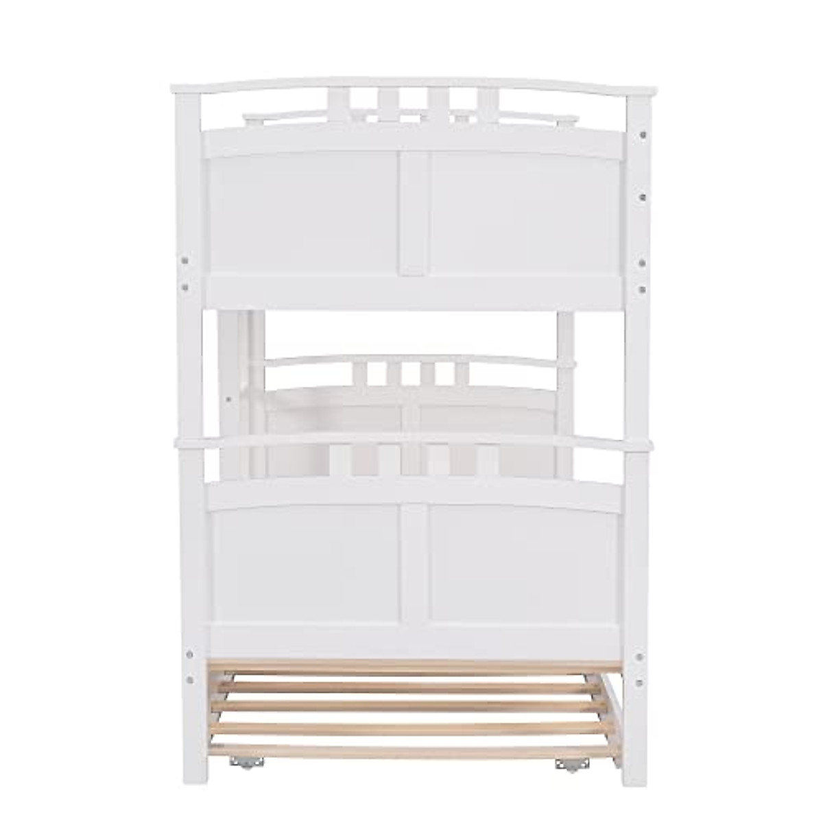 Lepfun Full-Over-Full Bunk Bed with Twin Size Trundle, Separable Bunk Bed for Bedroom, for Boys and Girls, No Box Spring Required, Space Saving Design, White