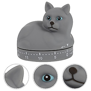 OSALADI Digital Cooking Timer Kitchen Adorable Cute Cartoon Cat Timer Reminder Time Alarm Manager Home Decor ( Grey )