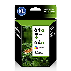 64xl Remanufactured Replacements for HP 64 64XL Ink Cartridges for HP Envy Photo 7800 7155 7158 6252 6255 6258 7164 7855 2Pack (1Black +1Tri-Color)