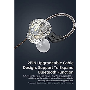 CCA-CA2 Custom-made Subwoofer in-Ear Earphones, HiFI Stereo Lightweight Noise Isolating Sport IEM Wired Headphones/Earbuds/Headsets with Detachable Cable (without Mic, Pomegranate red)