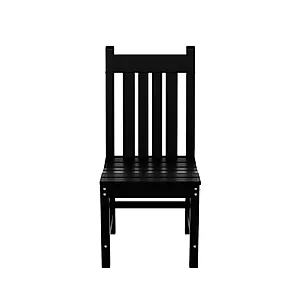 Costaelm Armless Outdoor Dining Chair, Adirondack Chair for Outside, HDPE Poly Lumber Outdoor Furniture Dinning Room Chair, Waterproof Indoor/Outdoor Restaurant Bistro Dining Chair, Black