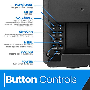 24 Inch 1080p LED RV Television - Slim Flat Screen Monitor FHD Small TV w/HDMI, RCA, Multimedia Disk/DVD Combo, 12/24 Volt Car Adapter, Wall Mount, Works w/Mac PC, Includes Remote Control