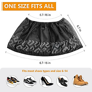 squish 200 Pack Shoe Covers Disposable Non-Slip, Black Non-Woven Fabric Boot Covers for Indoors Breathable Slip Resistant Durable Boot&Shoes Cover, Protector Covers Fits Virtually Most Shoes