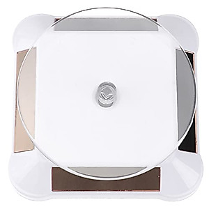 Housoutil Mobile Holder Solar Rotating Display Stand, 10cm/ Load 500g Rotating Turntable Stand for Jewelry Watch Mini Model- White Bracelets Holder