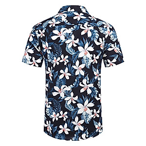 COOFANDY Mens Tropical Shirts Short Sleeve Hawaiian Print Shirts Vacation Beachwear