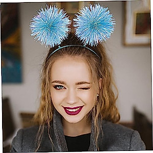 FELTECHELECTR Fluffy Headband Headband Pink Party Supplies Womens Head Bands Prom Photo Props Girl Headband Scrunchies for Women Birthday Hair Band Birthday Headbands for Women Blue Miss