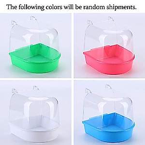 kathson Bird Cage Bath Parakeet Bathing Tube for Budgie Conure Parakeet Finch Canary Cockatiel Parrot Lovebird (Random Color)