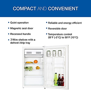 Koolatron Compact Refrigerator with Freezer - Mini Fridge for Bedrooms, Offices Dorms Wine Skincare Beverages Beer & Makeup Retro Cosmetic,Beverage Cooler Neveras Pequeñas para Cuarto white 3.1 cu ft