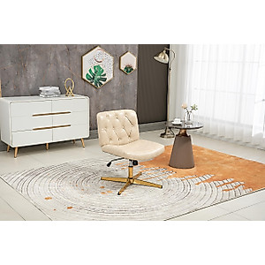 COOLMORE Home Office Desk Chair, Vanity Chair, Modern Adjustable Home Computer Executive Chair Swivel Task Chair for Small Space, Living Room, Make-up, Studying