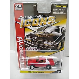Auto World SC402-3 Automotive Icons 1976 Torino HO Scale Electric Slot Car