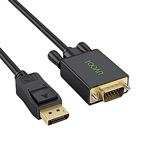 DisplayPort to VGA Cable 3FT, Display-Port DP to VGA Male Adapter Cord Gold-Plated Compatible for Dell, HP Lenovo, ASUS and More - Black