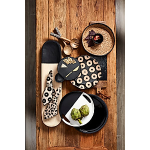 Mud Pie Black Terracotta Platter, Filled, 12" dia