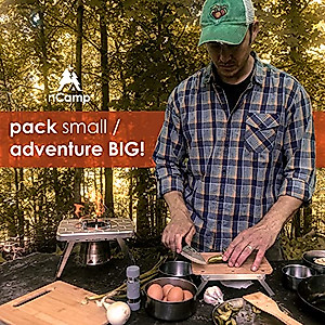 nCamp - Café, Portable Coffee Maker, Portable Espresso Machine, Compact Camping Coffee Maker, Stainless Steel Travel Coffee Maker with Camping Coffee Cup, Reusable, 12 oz