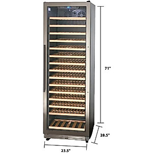 Avanti Products WCF165S3SS Wine Cooler, 165-Bottle, Black