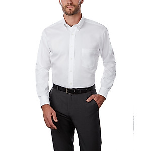 Van Heusen mens Regular Fit Non Iron Solid Dress Shirt, White, X-Large US