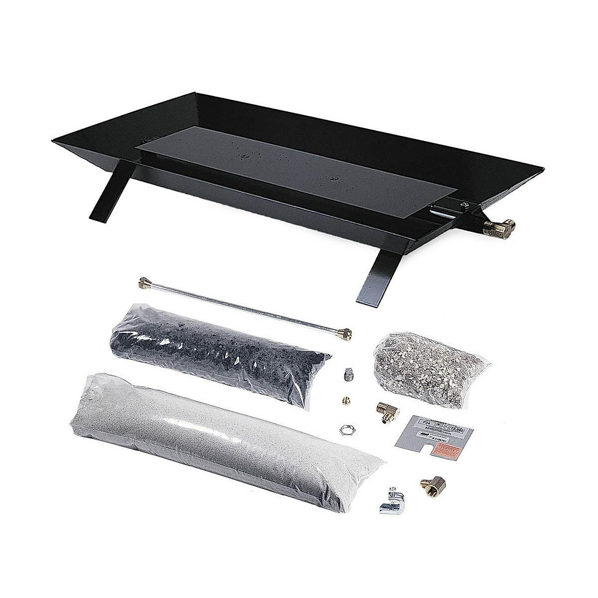 Rasmussen Custom Pan Vented Fireplace Burner Kit with Strap Legs (CS24-B-P), Propane, 24x12-Inches