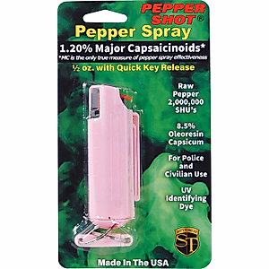 Pepper Shot Pepper Spray 1/2 Oz Molded Holster w/Quick Release Key Chain Bundle - Lot of 2 Pieces