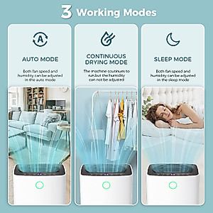 ZAFRO Dehumidifier for Bathroom & Basement & Bedroom & Room with Drain Hose, 1,500 Sq. Ft Dehumidifiers with Auto or Manual Drainage, 3 Working Modes/Auto Defrost/Dry Clothes Function/12H Timer, White