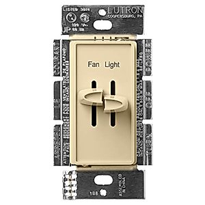 Lutron Skylark 3-Speed Combination Fan and Light Control, 1.5 Amp, Single-Pole, S2-LFSQ-IV, Ivory