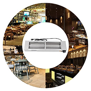 60" Electric Strip Heater 1000W 110V Commercial Grade Infrared Food Warmer Temperature Adjustable Overhead Warmer (60 Inch)