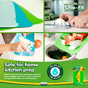 Zip-n-Store - Chop-n-Fill - Flexible Chopping Mats, BPA-Free, Non-Slip, Dishwasher-Safe - Multipurpose Kitchen Cutting Boards - Set of 5