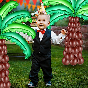 Wettarn 20 Pcs Palm Tree Leaves Balloons, Helium Foil Coconut Tree Leaves Balloons Green Palm Tree Decorations for Kids' Birthday Hawaii Luau Tropical Party Baby Shower, 35.43 x 14.57 Inches