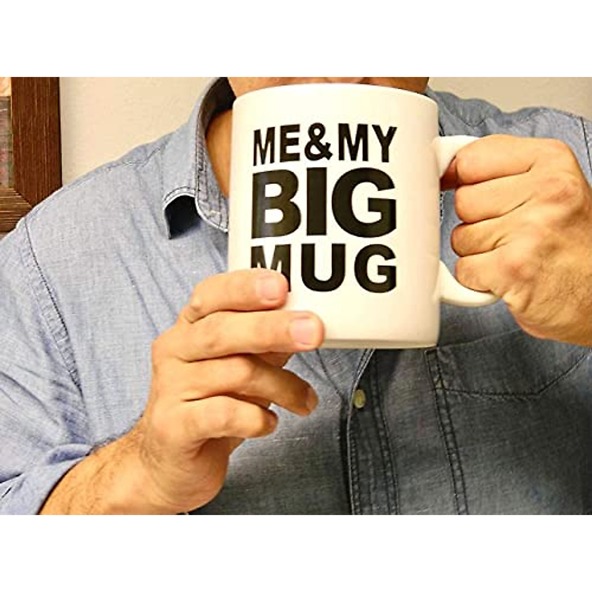 Mug BIG Coffee Mug oversize Huge 28 ounces Mega Size Cup, Extra Large for Big drinks, Office desk decor novelty Gift Coffee Lovers XL Coffee Mug (ME & MY BIG MUG)