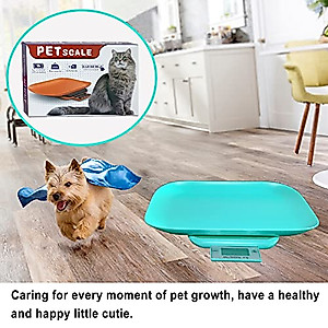 Flyvyan Digital Pet Scale, Puppy Scale for Whelping, Kitten Scale with Foldable LED Display, Small Animal Scale for Dog/Cat/Rabbit/Hamster, Kitchen Scale with Removable Tray (Robin Egg Blue)