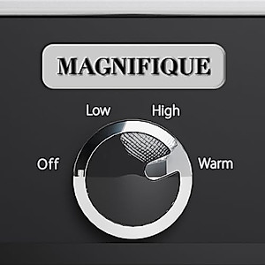 [NEW] MAGNIFIQUE 4-Quart Slow Cooker with Casserole Manual Warm Setting - Perfect Kitchen Small Appliance for Family Dinners, Dishwasher Safe Crock, Black