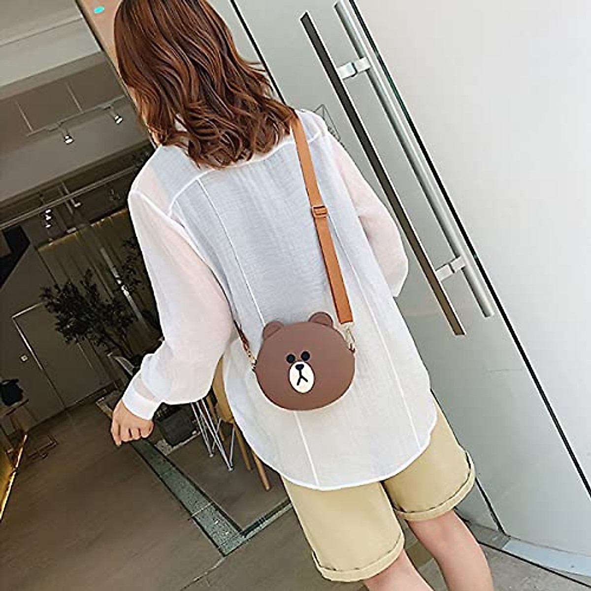G.CHEN Cute Bear Purse for Women Crossbody Bag Girls Novelty Purse Cartoon Silicone Shoulder Bag