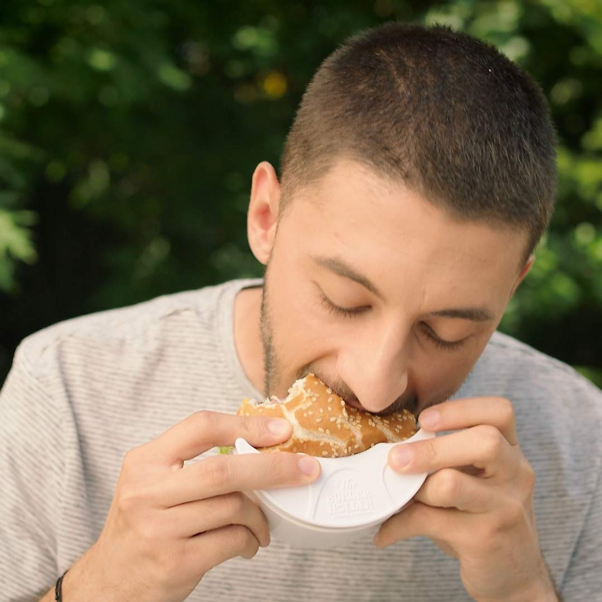 Original Burger Holder - Hygienic Reusable Hamburger Bun Shell - Eco Friendly Mess-Free Alternative to Wax Paper, Aluminum Foil, Tin Foil Sheets - Perfect for Sloppy Joes - BPA-Free & Dishwasher Safe
