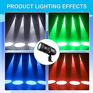 Pinspot Light, Czgor Light for Disco Ball 15W RGBW 4 in 1 Mirror Ball Light with Remote Control Super Bright LED Pin Light Disco Ball Spot Light for Parties DJ Disco Club Bar Wedding