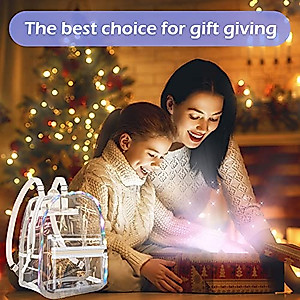 Mytium Clear Backpack,Transparent Backpack with Led lights See Through Backpack for Kids Adult School,Sport,Travel,Stadium-Large