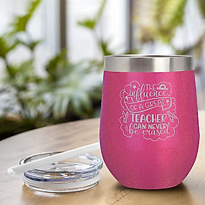 Bad Bananas Teacher Gifts for Women - 12 oz Insulated Wine or Coffee Tumbler With Lid - Teacher's Week Gifts, End of Year Appreciation Thank You Gift Ideas from Student