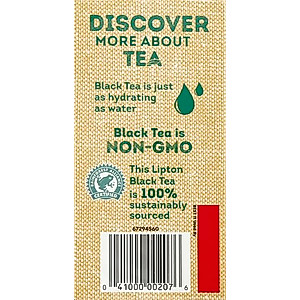 Lipton Black Tea Bags, Hot or Iced, 72 Count