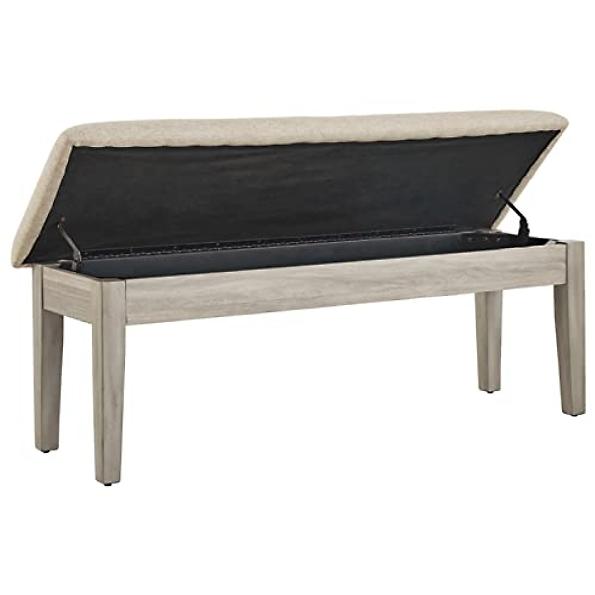 Signature Design by Ashley Parellen Upholstered Storage Dining Bench, Beige