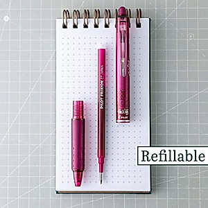PILOT FriXion Ball Clicker Retractable Erasable Gel Pen, Fine Point, 0.7mm, Burgundy Ink, 6 Count