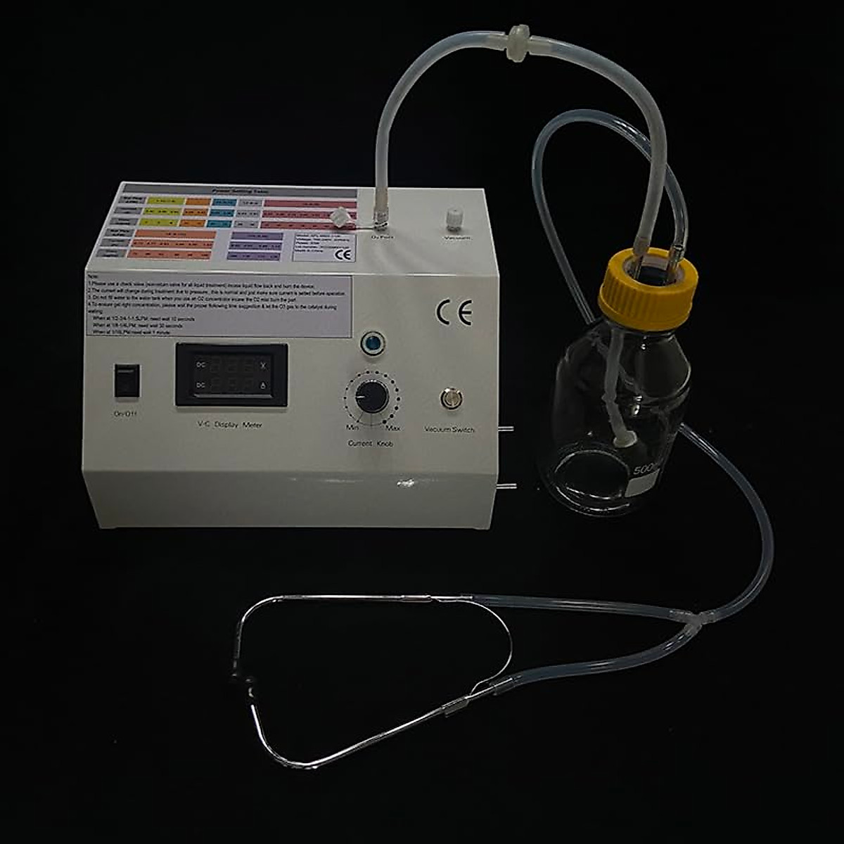 Maxmedi Ozone Ear Puffs Kit with Ozone Stethoscope and 500ml Glass Bottle, Blue