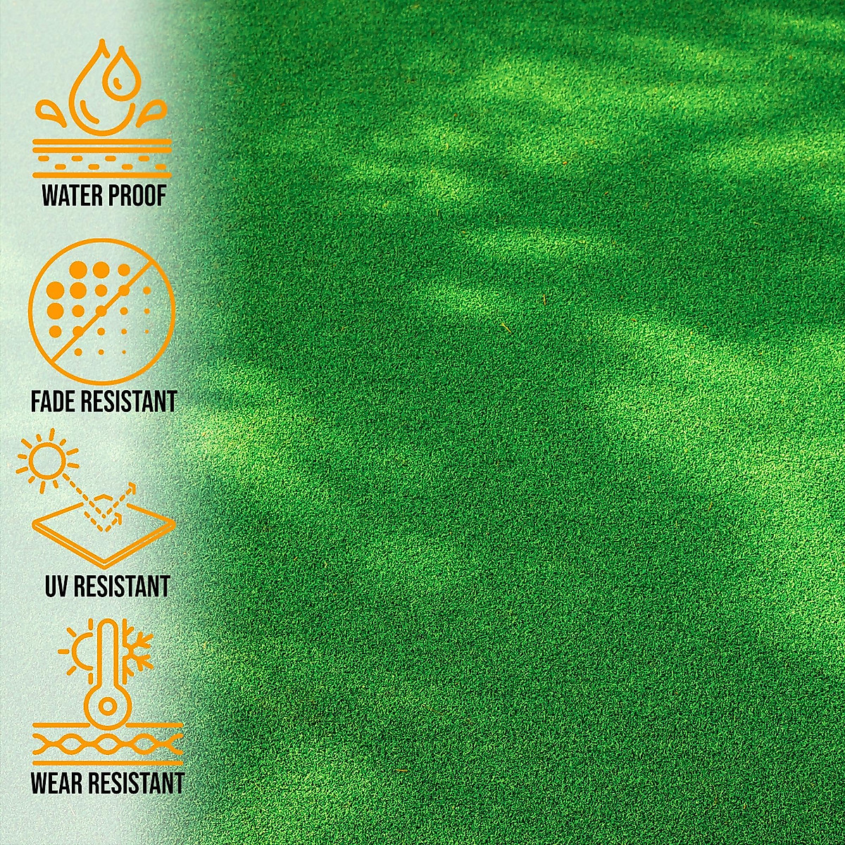 Ottomanson Artificial Grass Turf 22" x 30" Indoor Outdoor Faux Grass Rug with Drainage Holes, Customizable with Extra Long Size Options, Perfect for Patio Lawn Balcony Weddings Photoshoot Backdrop