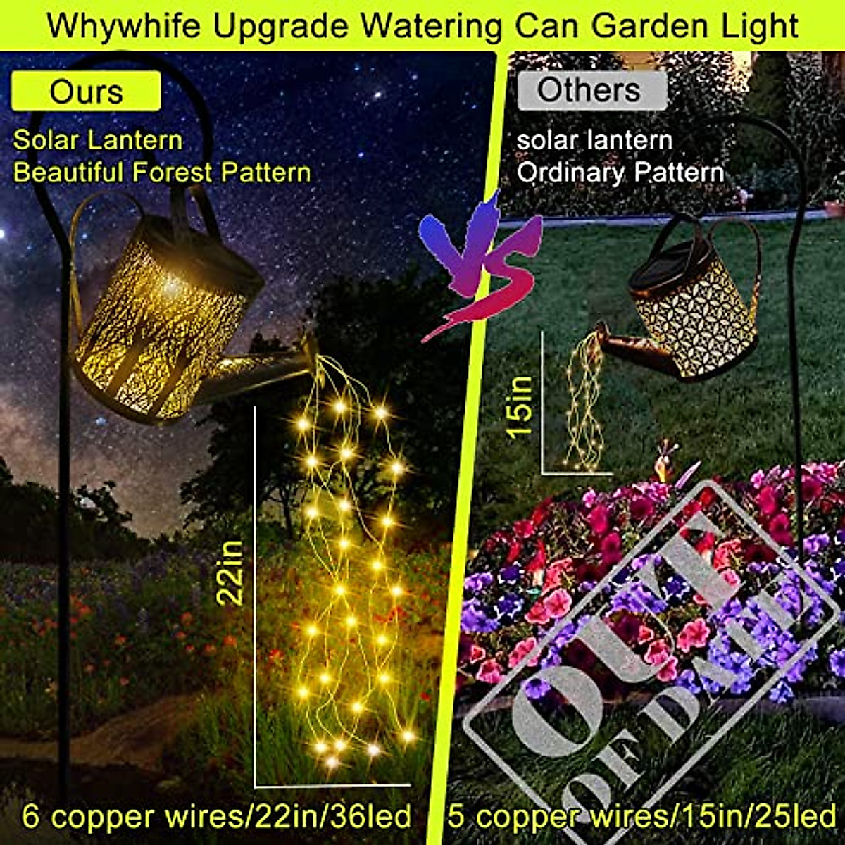 Solar Watering Can with Lights, Outdoor Garden Decor Hanging Lantern Waterproof Landscape Lights Outside Decorations for Patio Yard Art Flower Bed Backyard Gardening Gifts for Mom Grandma Women