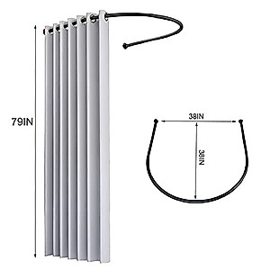 Clothing Store Fitting Room, Changing Room used in Mall and Office, U-Dressing Room for Privacy Protection and Room Divider, Including Shading Curtain, Hanging Rod and Hook Up (38x38x79IN, Light grey)