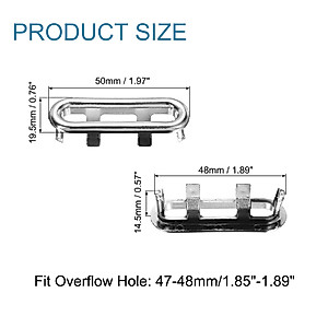 uxcell 16pcs Sink Overflow Rings, Bathroom Kitchen Basin Trim Bath Sink Hole Oval Hollow Plastic Overflow Drain Cover Insert in Hole (Silver Tone)