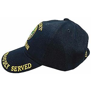N/A.1 Ant Enterprises U.S. Army Veteran Proudly Served Black Adjustable Embroidered Cap Hat Licensed