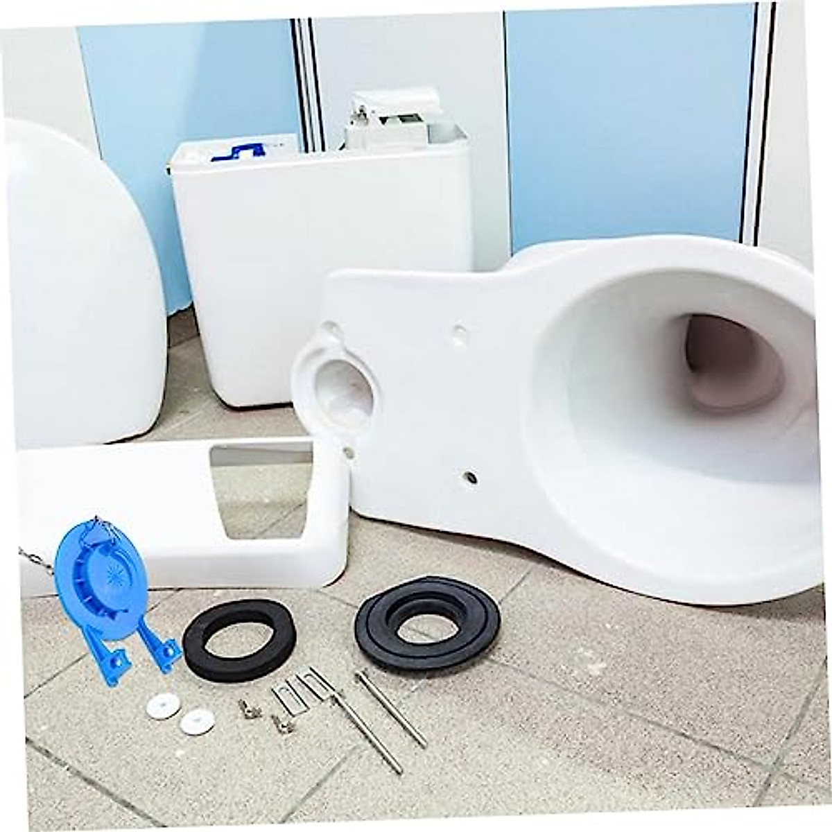 DOITOOL 2pcs Toilet Seat Plastic Chains Toilet Tank Flapper Lift Chain Braclet Toilet Plastic Flapper Plastic Flush Flapper Toilet Pvc Tank Flapper Toilet Flapper Blue Rubber Accessories