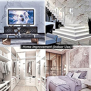 SURNIE 150ft LED Rope Lights Outdoor Waterproof - 110V Daylight White Dimmable Thick Flat Strip Light 6500K Cuttable Connectable for Stairs,Deck,Backyards,Commercial Use Indoor Outdoor Rope Lighting