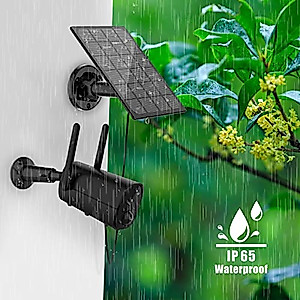 Solar Panel for Wireless Outdoor Security Camera Compatible with DC 5V Rechargeable Battary Powered Surveillance Cam, Continuous Solar Power for Camera(No Camera)